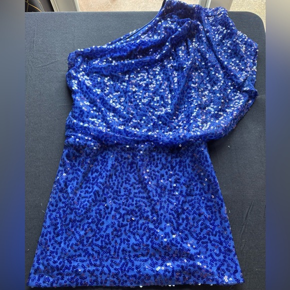 Jessica Simpson | Dresses | Jessica Simpson Size 6 Blue Sequin Off The ...